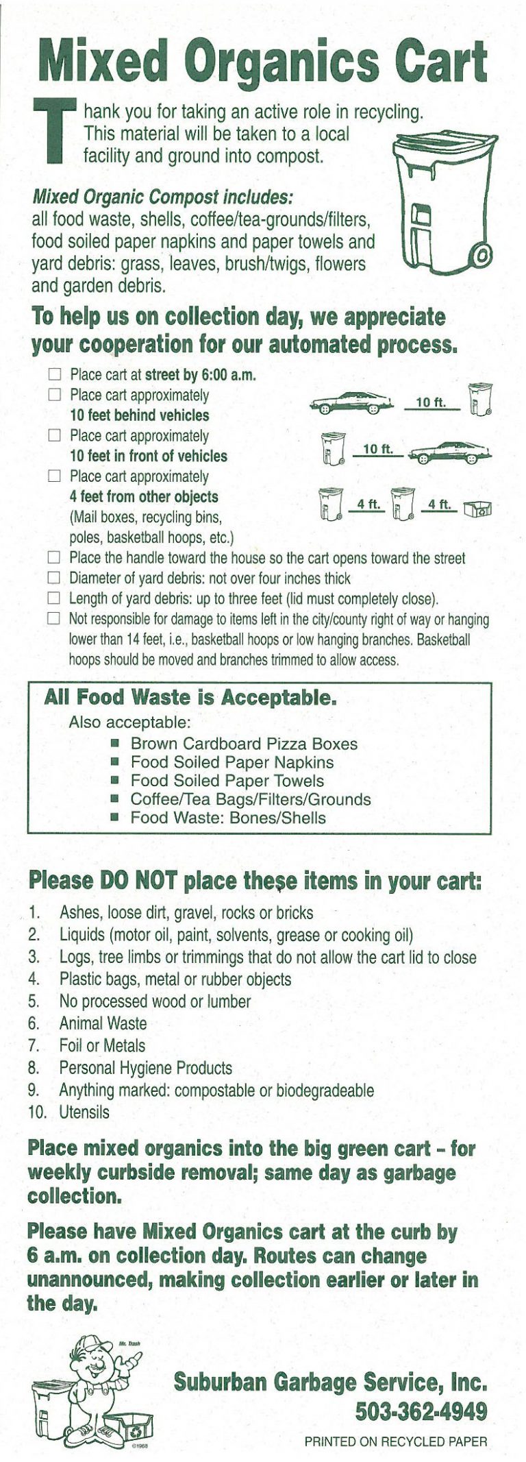 Services | Suburban Garbage Service